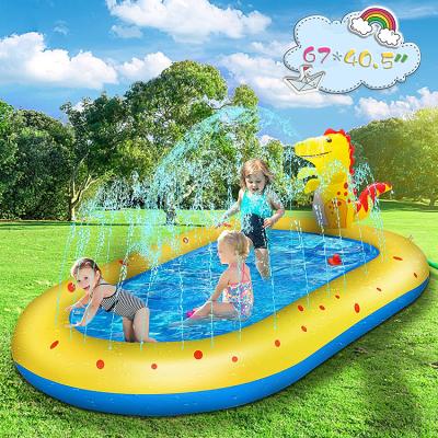 China Inflatable water fountain children's toys, PVC inflatable dinosaur fountain pool, summer game interactive fountain swimming pool toys for sale