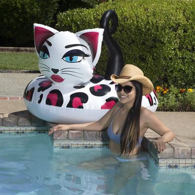 China Super large 120CM pool floating swimming ring, PVC inflatable swimming ring, outdoor party water surface leisure floating cat floating ring for sale