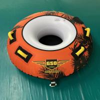 China PVC inflatable water towing ring with fabric cover, water towing boat, double yacht, speedboat, rowing towing tube for sale