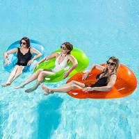 China PVC inflatable float chair, transparent water inflatable net float raft, summer indoor and outdoor swimming pool leisure float raft for sale