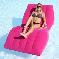 China PVC flocked inflatable sofa, outdoor multi-purpose single and double lounge chair, indoor and outdoor swimming pool leisure, foldable for sale