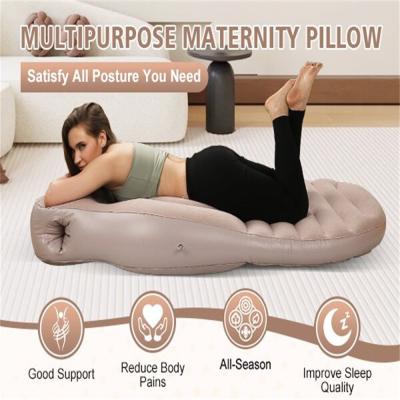 China Eco-friendly pvc flocked inflatable maternity pad, inflatable yoga pad for pregnant women, body bed pillow for pregnant women, sleep pad for sale