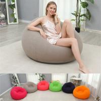 China Inflatable Lazy Sofa Chair PVC Flocking Foldable Sofa With Slip-on Lunch Lounge Chair Set for sale