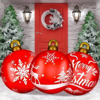 China Durable PVC Red Glowing Xmas Tree Ornament Inflatable Ball Ideal for Christmas Decorations and Winter Holiday Celebrations for sale