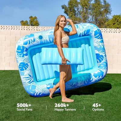 China PVC inflatable water float, inflatable floating bed, water lounge chair, single maple leaf floating bed, inflatable tanning pool for sale