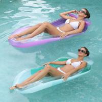 China Inflatable water lounge chair with armrests, mesh, float swimming ring, foldable gradient backrest for sale