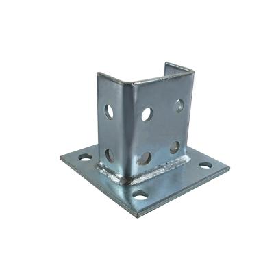 China 6x6 4x4 Surface Hot Dip Galvanized Steel Post Base For Concrete Aluminium Channel Fittings for sale