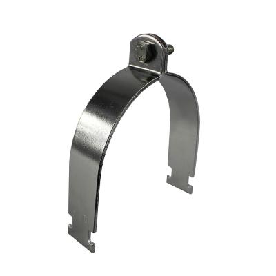 China Fast Dispatch Galvanized Carbon Steel Q235 Cushioned Strut 3 Inch Pipe Heavy Steel Saddle Clamp for sale
