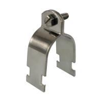 China Fast Dispatch Galvanized Carbon Steel Q235 Cushioned Strut 3 Inch Pipe Heavy Steel Saddle Clamp for sale