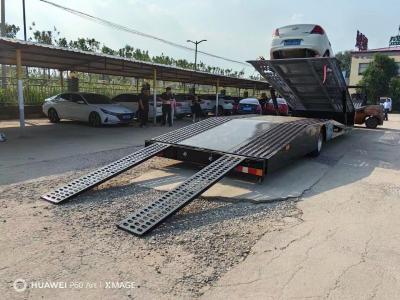 China Tri-Axle 6-10 Car Semi Trailer with 4.0 Meters Height and High-Strength Steel Construction for Auto Transport for sale