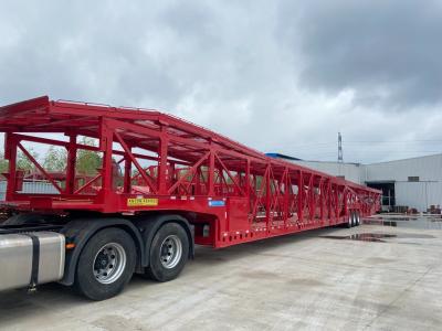 China Fuwa / BPW Triple Axle Car Trailer Vehicle Transport Double Deck Semi Trailer for sale