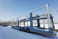 China Fuwa / BPW Triple Axle Car Trailer Vehicle Transport Double Deck Semi Trailer for sale