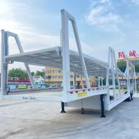 China 8  Tires 2 Axle Car Semi Trailer Double Deck Semi Truck Car Hauler Trailer for sale