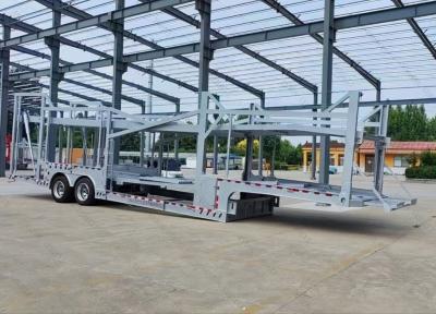 China 6-8 Cars 2 Axles 3 Axle Car Hauler Trailer Double Deck  With 8 Tires for sale