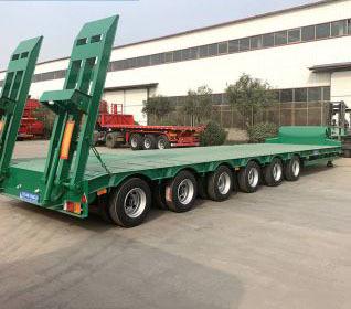 China 53ft Low Bed Semi Trailer With 15T Load Capacity And Dual Line Braking for sale
