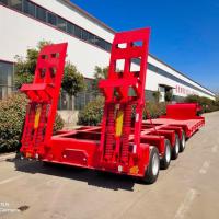 China 4 Line 8 Axle Low Bed Semi Trailer For Transporting Construction Machinery for sale