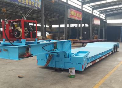 China 3 Axle Heavy Duty Low Loader Lowboy Semi Trailers For Excavator Transport for sale