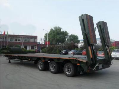 China Van Type Hydraulic Steering 3 Axle Low Bed Trailer For Oversized Cargo Transport for sale