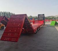 China Van Type Hydraulic Steering 3 Axle Low Bed Trailer For Oversized Cargo Transport for sale