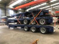 China Van Type Hydraulic Steering 3 Axle Low Bed Trailer For Oversized Cargo Transport for sale