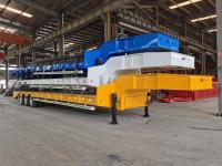 China 10t Grade Steel 3 Axle Low Bed Trailer For Construction Equipment Transport for sale