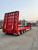 China 10t Grade Steel 3 Axle Low Bed Trailer For Construction Equipment Transport for sale