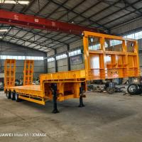 China 10t Grade Steel 3 Axle Low Bed Trailer For Construction Equipment Transport for sale