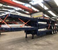 China 10t Grade Steel 3 Axle Low Bed Trailer For Construction Equipment Transport for sale