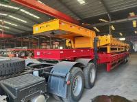 China 10t Grade Steel 3 Axle Low Bed Trailer For Construction Equipment Transport for sale