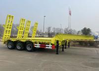 China 60 80 100 Tons Lowboy Gooseneck Semi Trailer Lowbed With Steel Material for sale