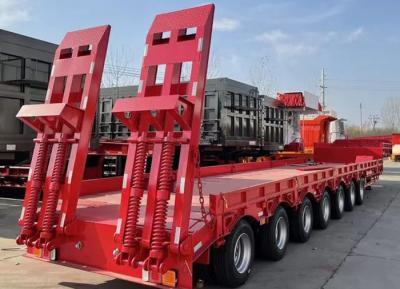 China 7 Axle Low Bed Semi Trailer Drop Deck Flatbed Semi Truck Trailer for sale