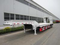 China 60T 3 Axle Low Bed Trailer Low Platform Trailers With 28 Tires Steel Material for sale