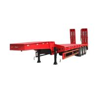 China Fuwa / BPW Axles Semi Lowbed Trailer 80 Tons Payload  Low Bed Truck Trailer for sale