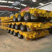 China 40t-100t Low Loader Flatbed Gooseneck Semi Trailer With 1310mm Wheel Base for sale