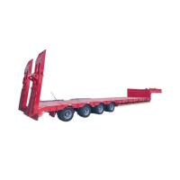 China 150t 4 Axle Low Bed Trailer Hydraulic Detachable Gooseneck Lowboy Trailer for sale