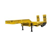 China 60 Ton 80 Ton Extendable Gooseneck Lowbed Trailer With Heavy Duty Structure for sale