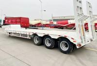 China Jost Kingpin 80t 3 Axle Low Bed Trailer For Smooth And Safe Crane Machine Transport for sale