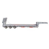 China Jost Kingpin 80t 3 Axle Low Bed Trailer For Smooth And Safe Crane Machine Transport for sale