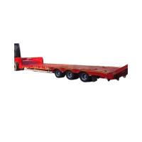 China Jost Kingpin 80t 3 Axle Low Bed Trailer For Smooth And Safe Crane Machine Transport for sale