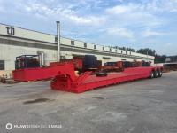China 16 Tires Steel Semi Truck Trailer For Excavator Transport Gooseneck Lowbed Trailer for sale