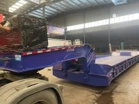 China 150t Low Bed Semi Trailer For Heavy Machine Transport ABS Anti Lock Braking System for sale