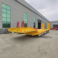 China Customized 3 Axle Low Bed Trailer 80tons 100ton 120 Ton Lowboy Trailer for sale