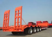 China Steel 3 Axle / 4 Axle Low Bed Trailer Lowbed Semi Trailer 60tons 120ton With 40FT Containers for sale
