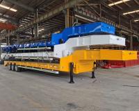 China 3 Axles 30 Ton Low Bed Trailer Steel Lowbed Semi Trailer For Heavy Transportation Solution for sale