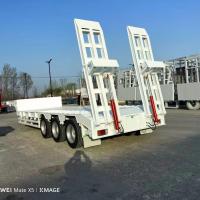 China 3 Axles 30 Ton Low Bed Trailer Steel Lowbed Semi Trailer For Heavy Transportation Solution for sale