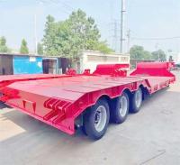 China Large Capacity 70t Van Type Semi Lowbed Trailer For Heavy Duty Transportation for sale