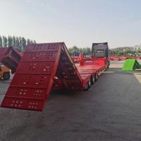 China Jost E100 3 Axles Removable Gooseneck Lowboy Trailer 70t Heavy Truck Tractor Semi Trailer for sale