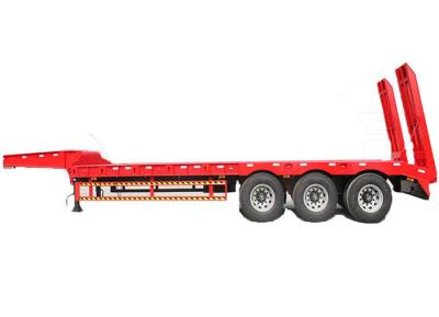 China 60-100 Ton Heavy Duty Flated Bed Trailer 3 Axles Gooseneck Semi Trailer for sale