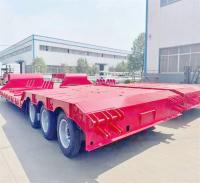 China 3 Axles 60/80/100 Tons Low Bed Truck Trailer Low Platform Trailer With 12 Tires for sale