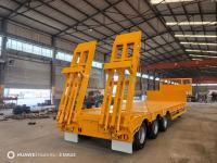 China 3 Axles 60/80/100 Tons Low Bed Truck Trailer Low Platform Trailer With 12 Tires for sale